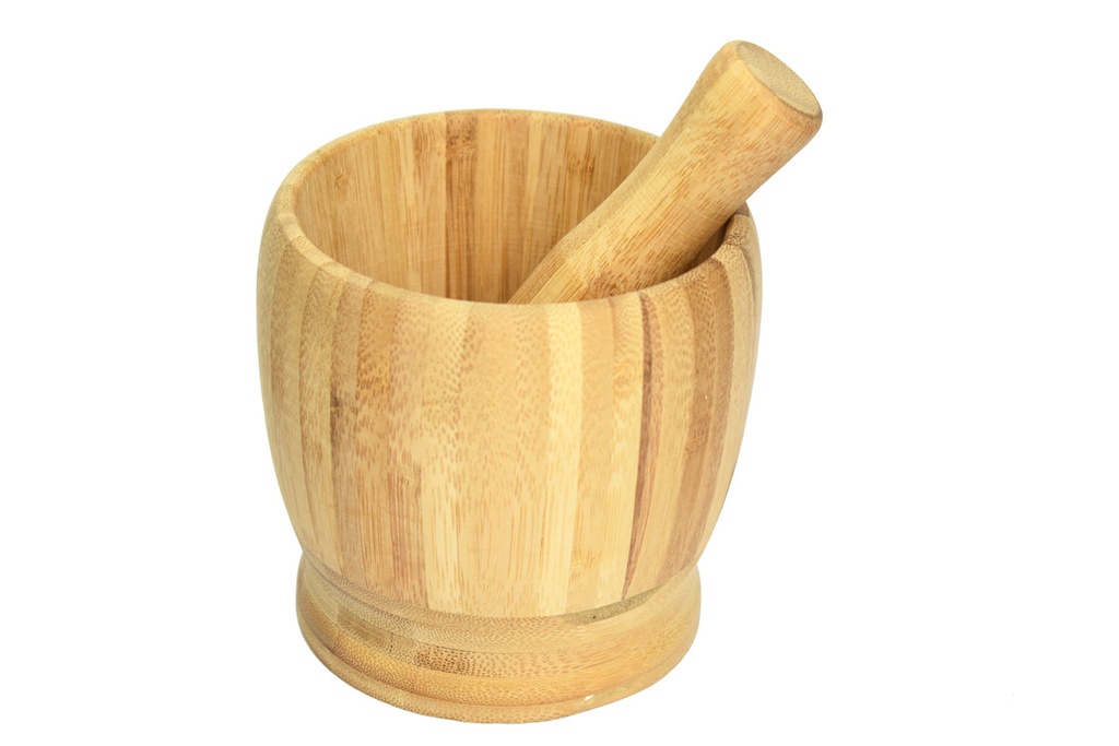 [1312] Bamboo Mortar and Pestle Set (12 pcs/ctn) | Uniware B2B Wholesale Site