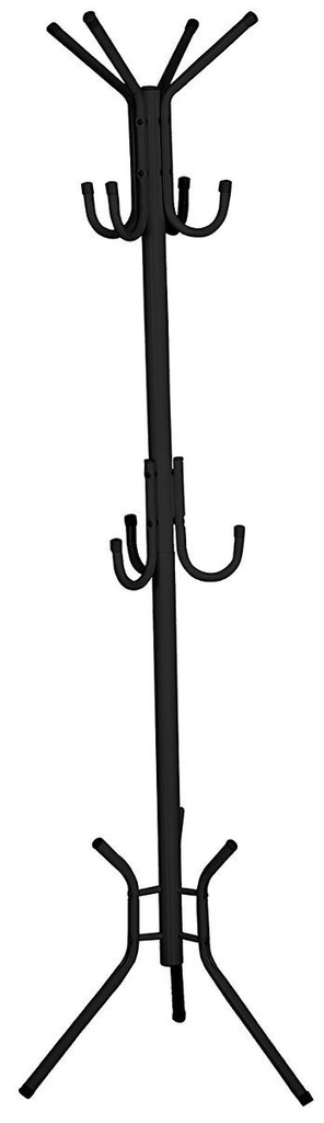 [CR0080-BK] Powder Coated Black Metal Coat Rack with Hooks (1 pcs/ctn ...