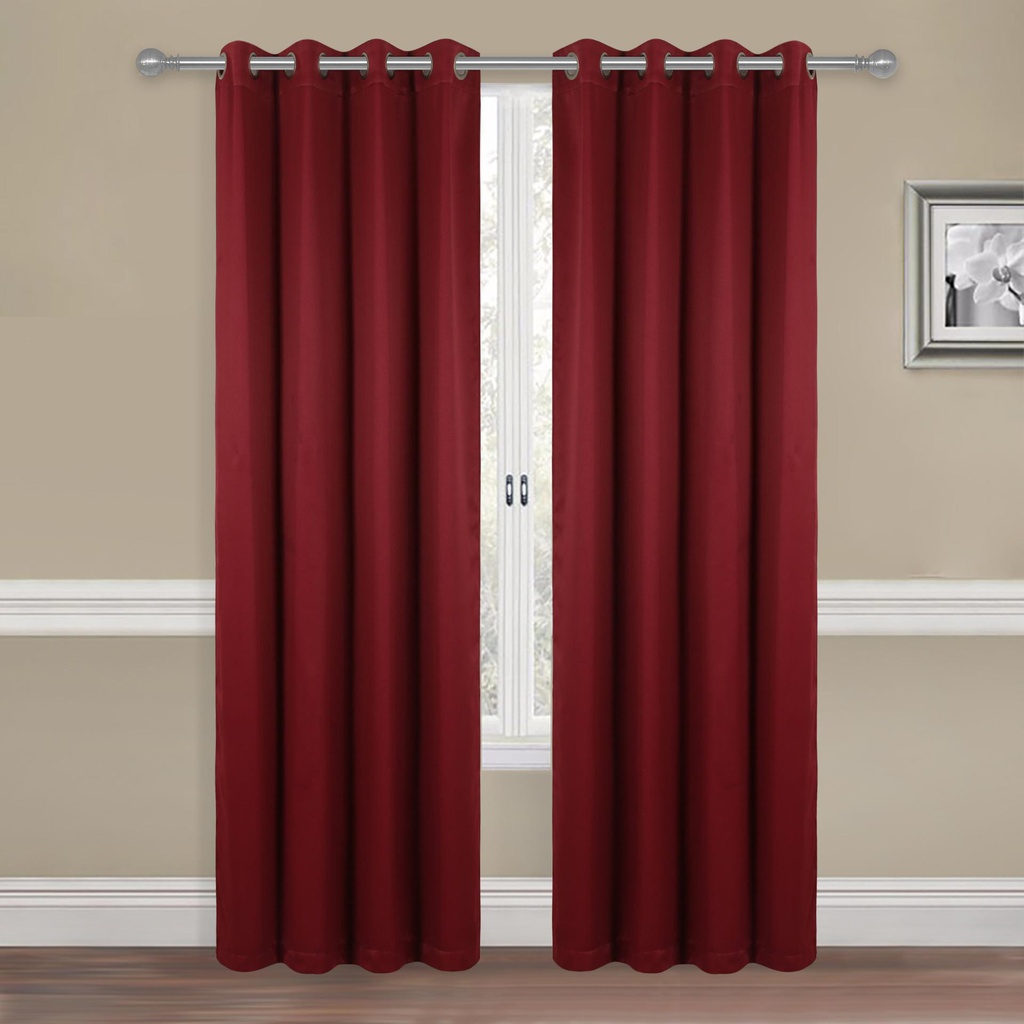 [WC53100-RD] 54"x84" 100% Blackout Red Window Curtain (12 pcs/ctn ...